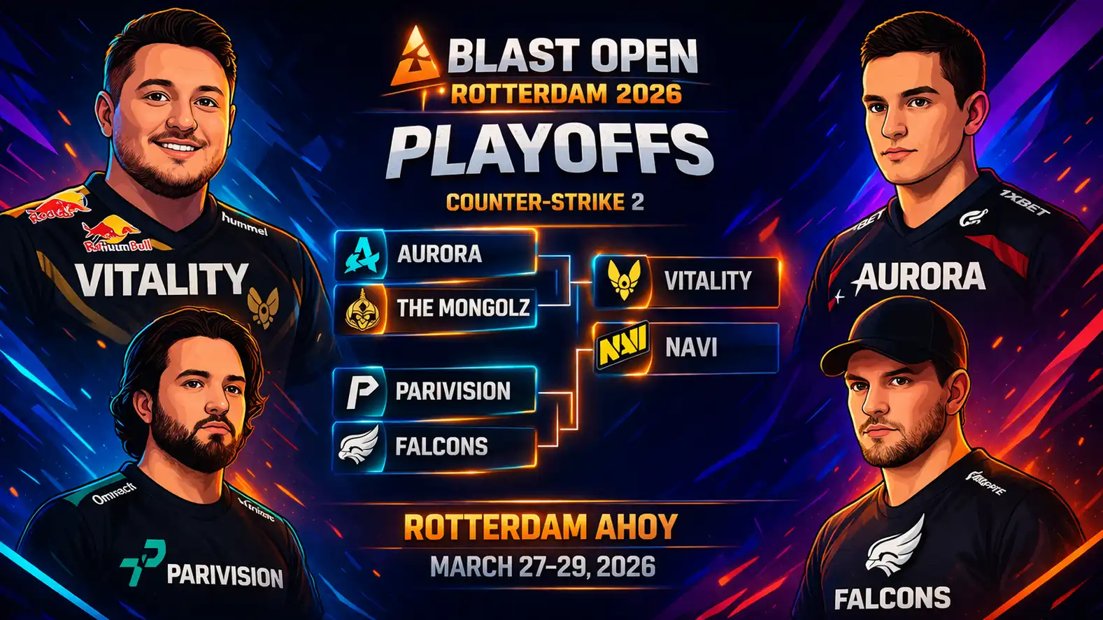 BLAST Open Rotterdam 2026 Playoffs Set: Vitality and NAVI Lead the Race ...